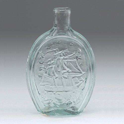 GI-28 • Washington Portrait - Albany NY - Sailing Frigate Flask - FOHBC ...