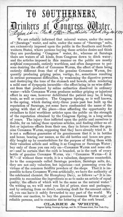 Congress Water - Congress & Empire Spring Co. - FOHBC Virtual Museum of ...