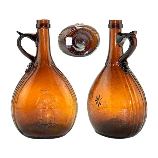 GXIII-45 • Sheaf Of Wheat - Star Pictorial Handled Calabash Flask ...
